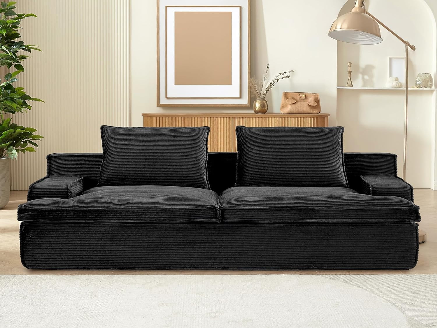 US Pride Furniture Oversized Full Foam 4 Seater Couch for Living Room ...