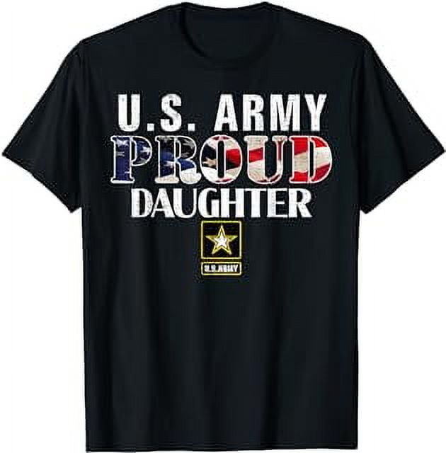 US Proud Army Daughter With American Flag Military Veteran T-Shirt ...