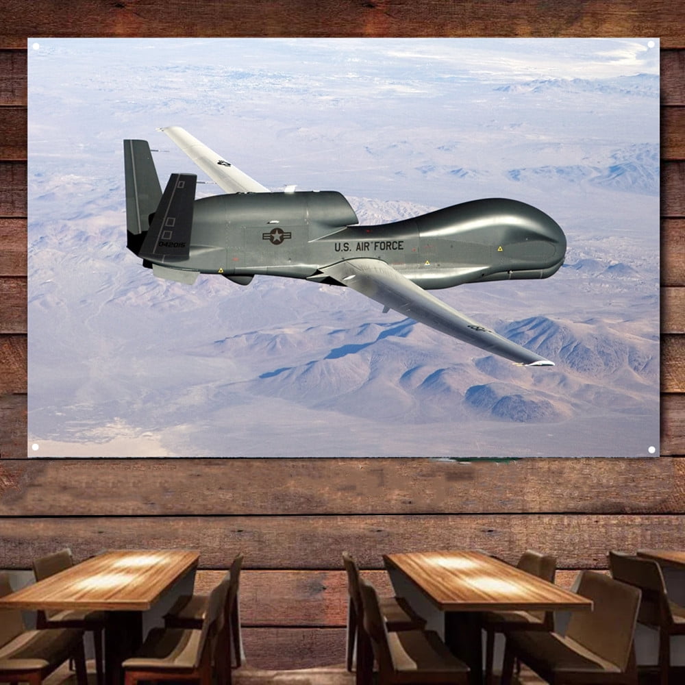 US RQ-4 Global Hawk Fighter Jet Banner - 38" x 57" Air Force Military ...