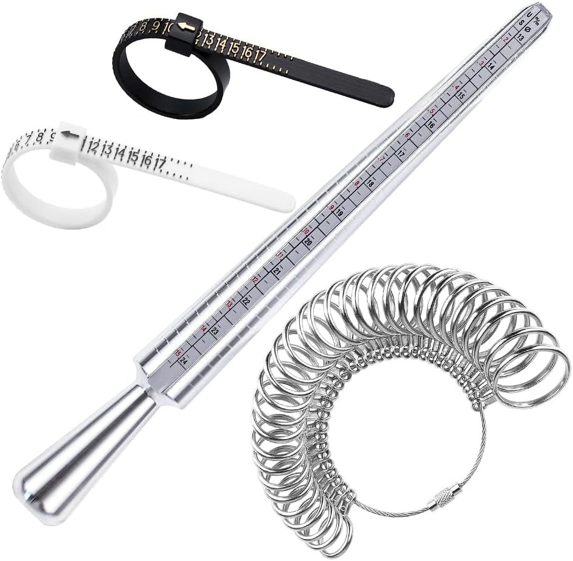 US Ring Sizing Kit,Gauge Set with Measuring Tool,Sizes 0-15 Steel Ring ...