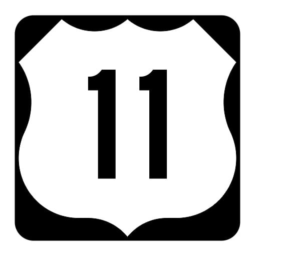 US Route 11 Metal Sign Highway Sign Road Sign Size: 12 inch x 12 inch ...