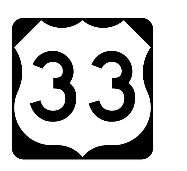 US Route 33 Metal Sign Highway Sign Road Sign Size: 12 inch x 12 inch ...