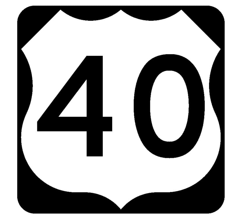 US Route 40 Metal Sign Decal Highway Sign Road Sign Size: 12 inch x 12 ...