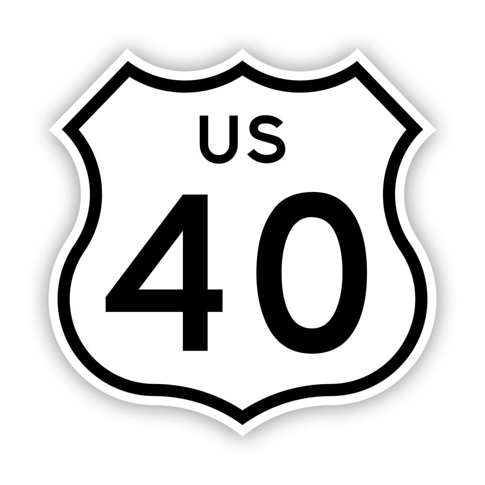 US Route 40 Sign Sticker Decal - Self Adhesive Vinyl - Weatherproof ...
