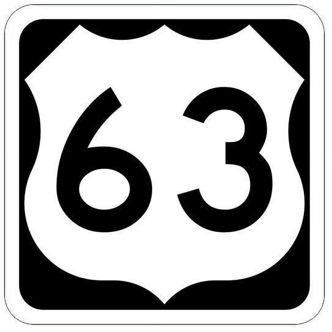 US Route 63 Metal Sign Decal Highway Sign Road Sign Size: 8 inch x 8 ...