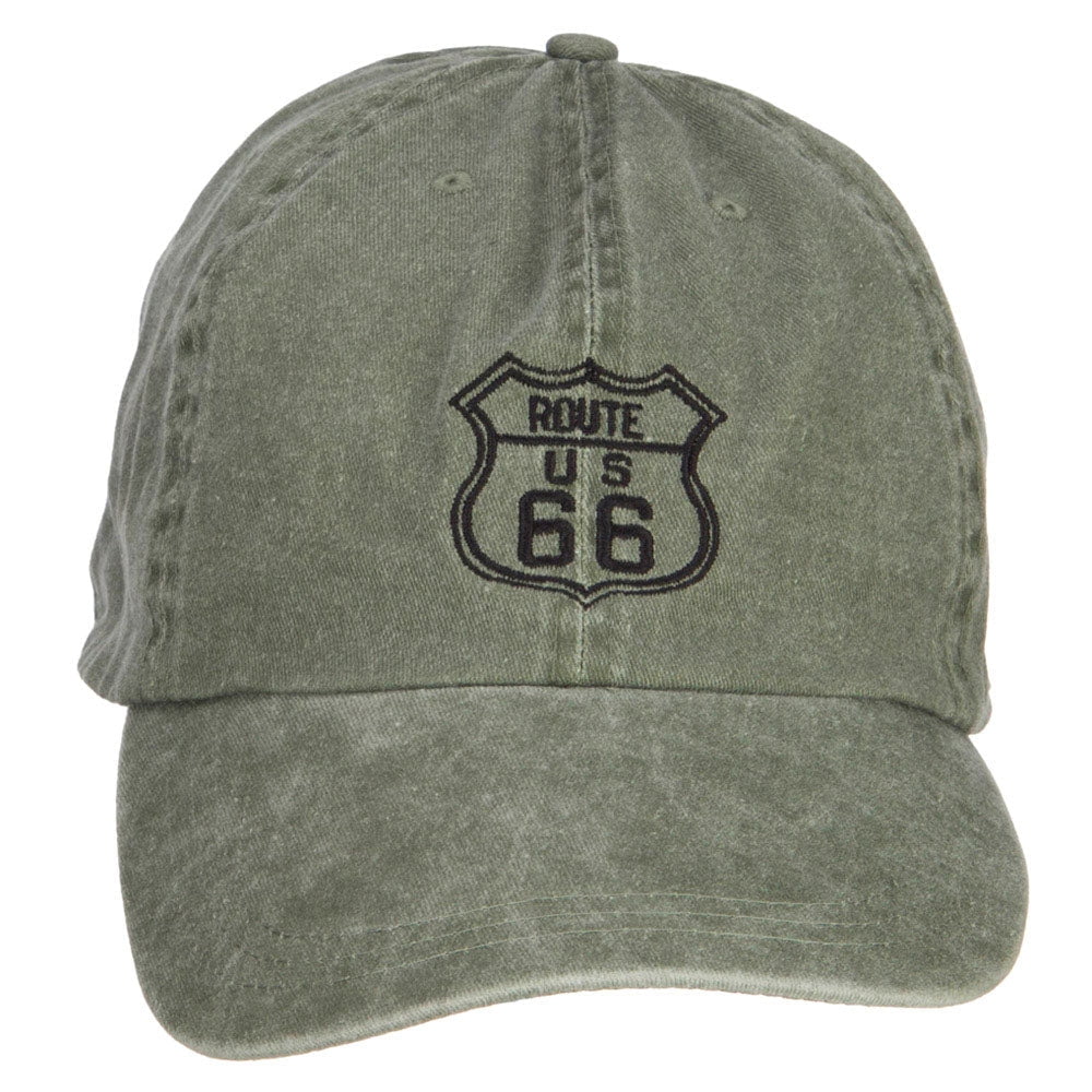 US Route 66 Embroidered Big Washed Cap - Olive XL-3XL - Walmart.com