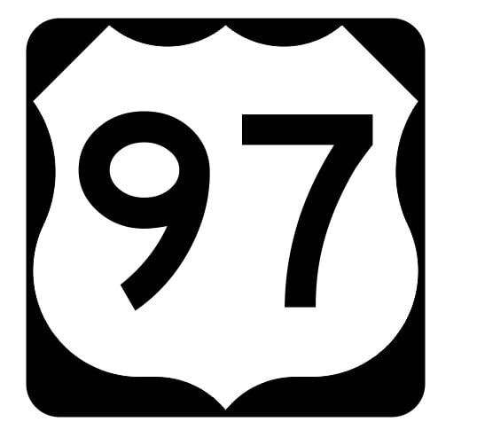 US Route 97 Metal Sign Highway Sign Road Sign Size: 8 inch x 8 inch ...