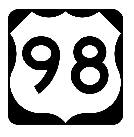 US Route 98 Metal Sign Highway Sign Road Sign Size: 12 inch x 12 inch ...