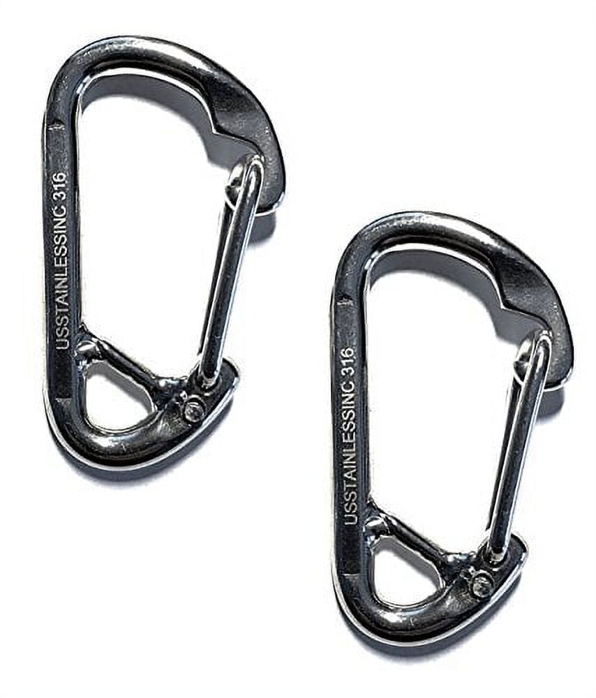 US STAINLESS 2 Pieces Stainless Steel 316 Spring Hook Carabiner 1/4 ...