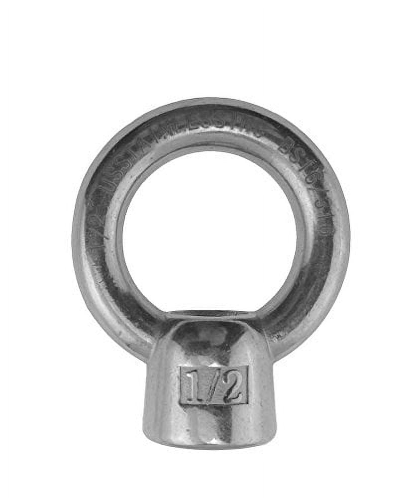 US STAINLESS Stainless Steel 316 Lifting Eye Nut 1/2" UNC Marine Grade ...