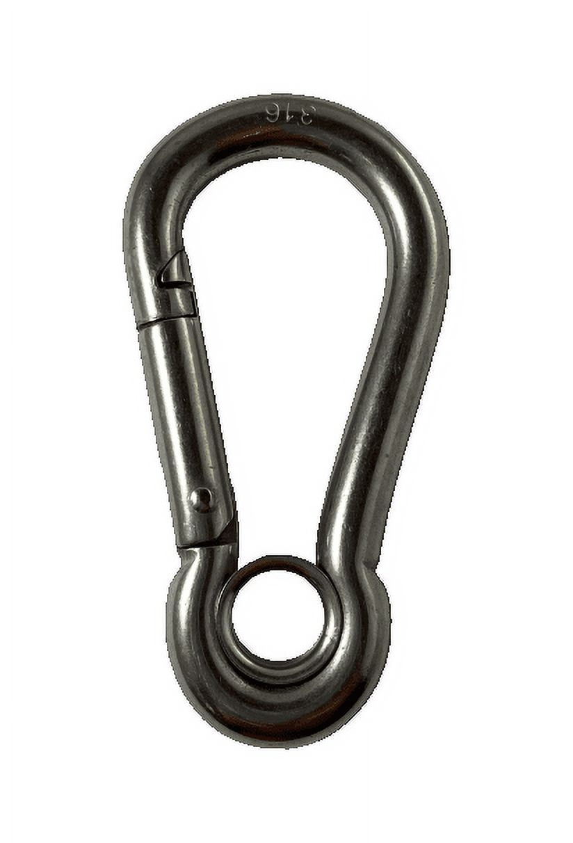 US STAINLESS Stainless Steel 316 Spring Hook with Eyelet Carabiner 3/8 ...