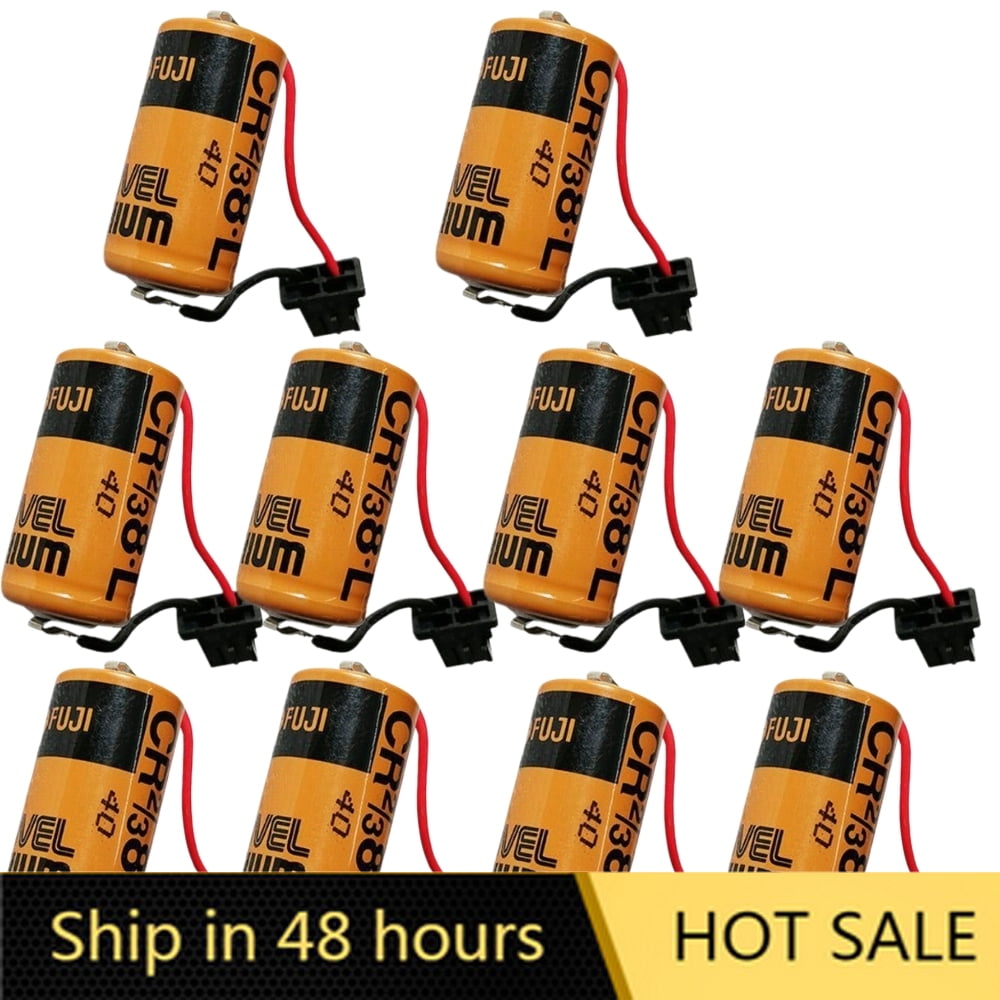 US STOCK 10PCS CR2/3 8.L 3V Battery 2000mAh For Fuji PLC Memory Backup ...