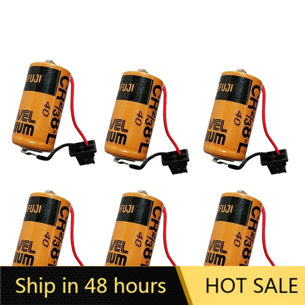 US STOCK 6PCS CR2/3 8.L 3V Battery 2000mAh For Fuji PLC Memory Backup ...