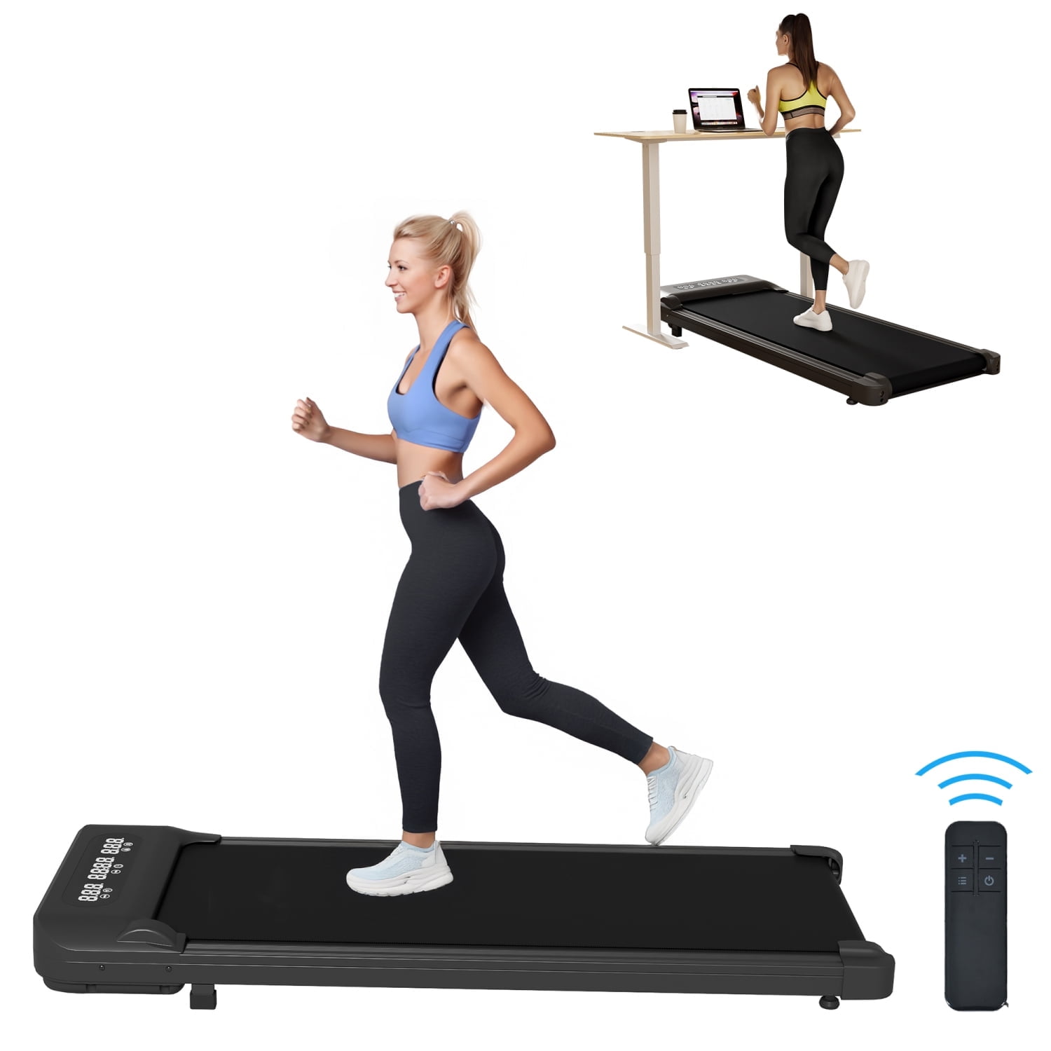 SWERTOY Under Desk Treadmill, Installation-Free Walking Pading, Compact ...