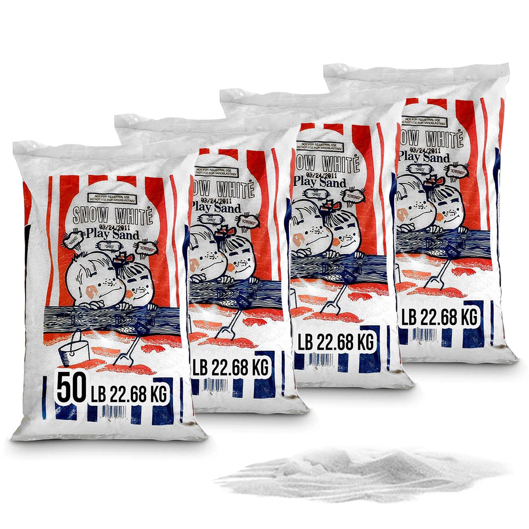 US Silica Indoor Natural Sandbox Snow White Play Sand, 50 Pound Bag for ...