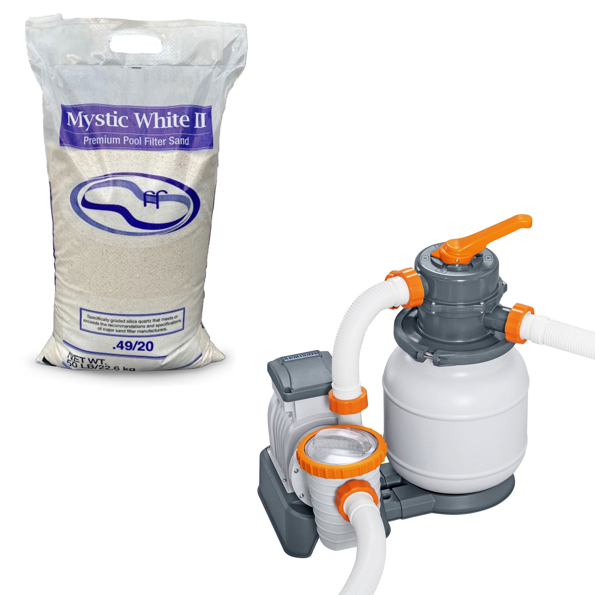 US Silica Mystic White II Premium Pool Filter Sand with Flowclear Sand ...