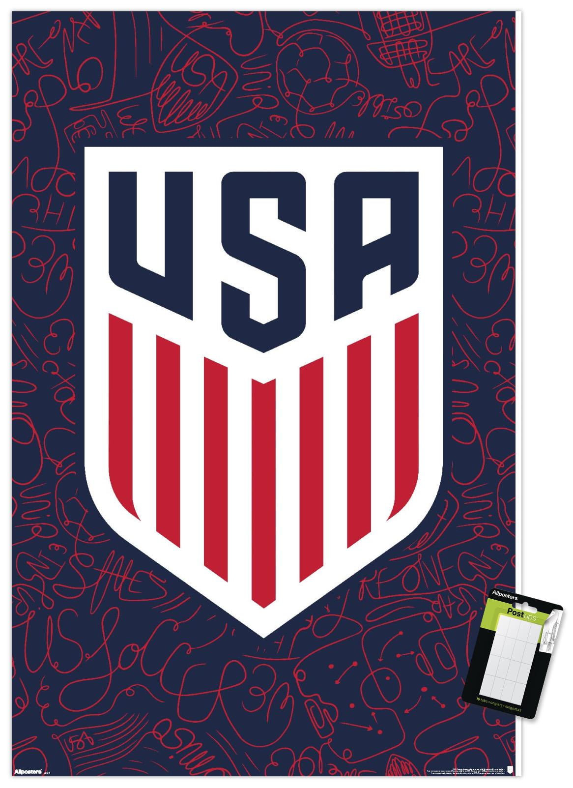 US Soccer - Logo Variant 25 Wall Poster, 22.375" x 34" - Walmart.com