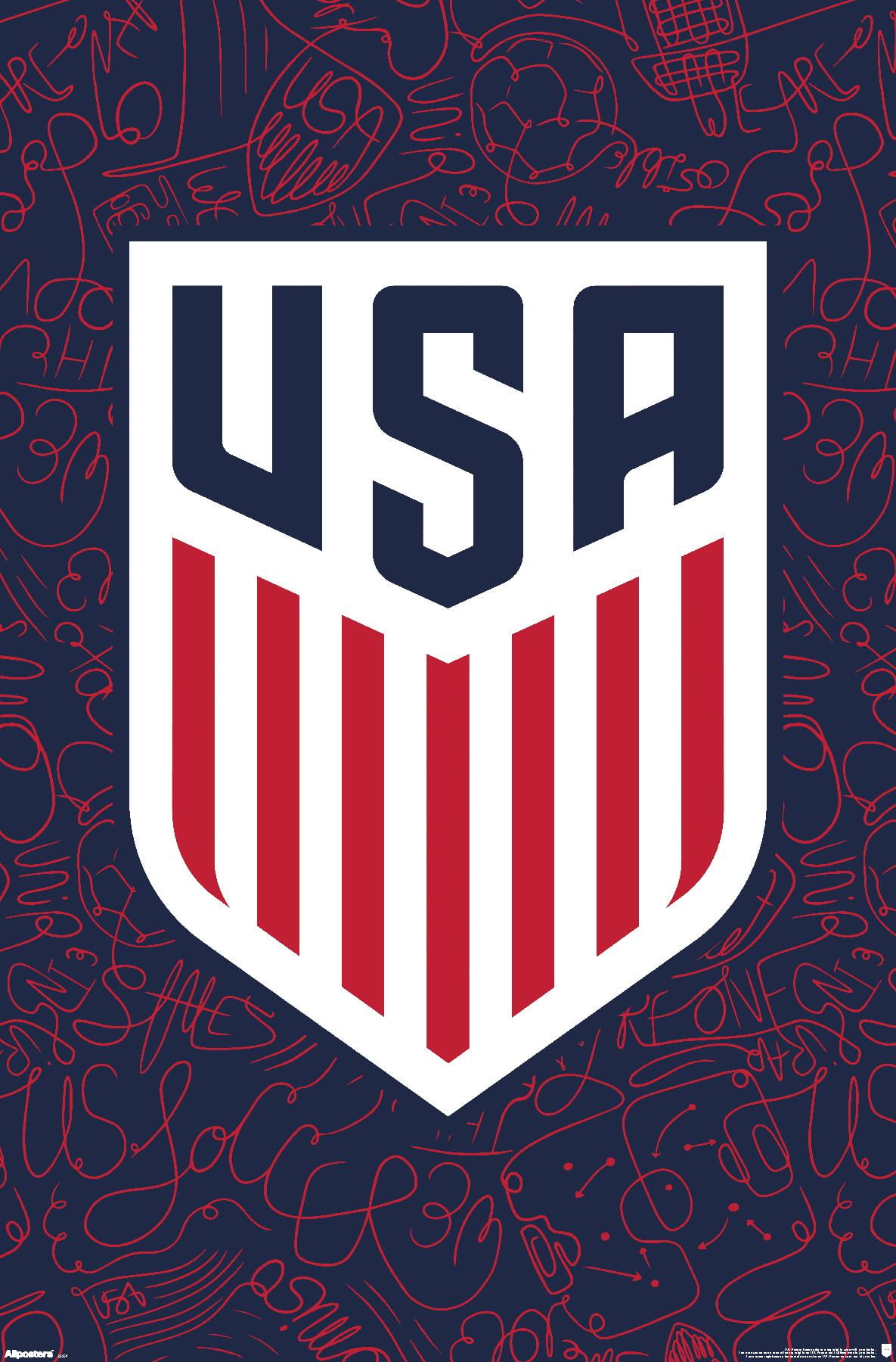 US Soccer - Logo Variant 25 Wall Poster, 22.375" x 34" - Walmart ...