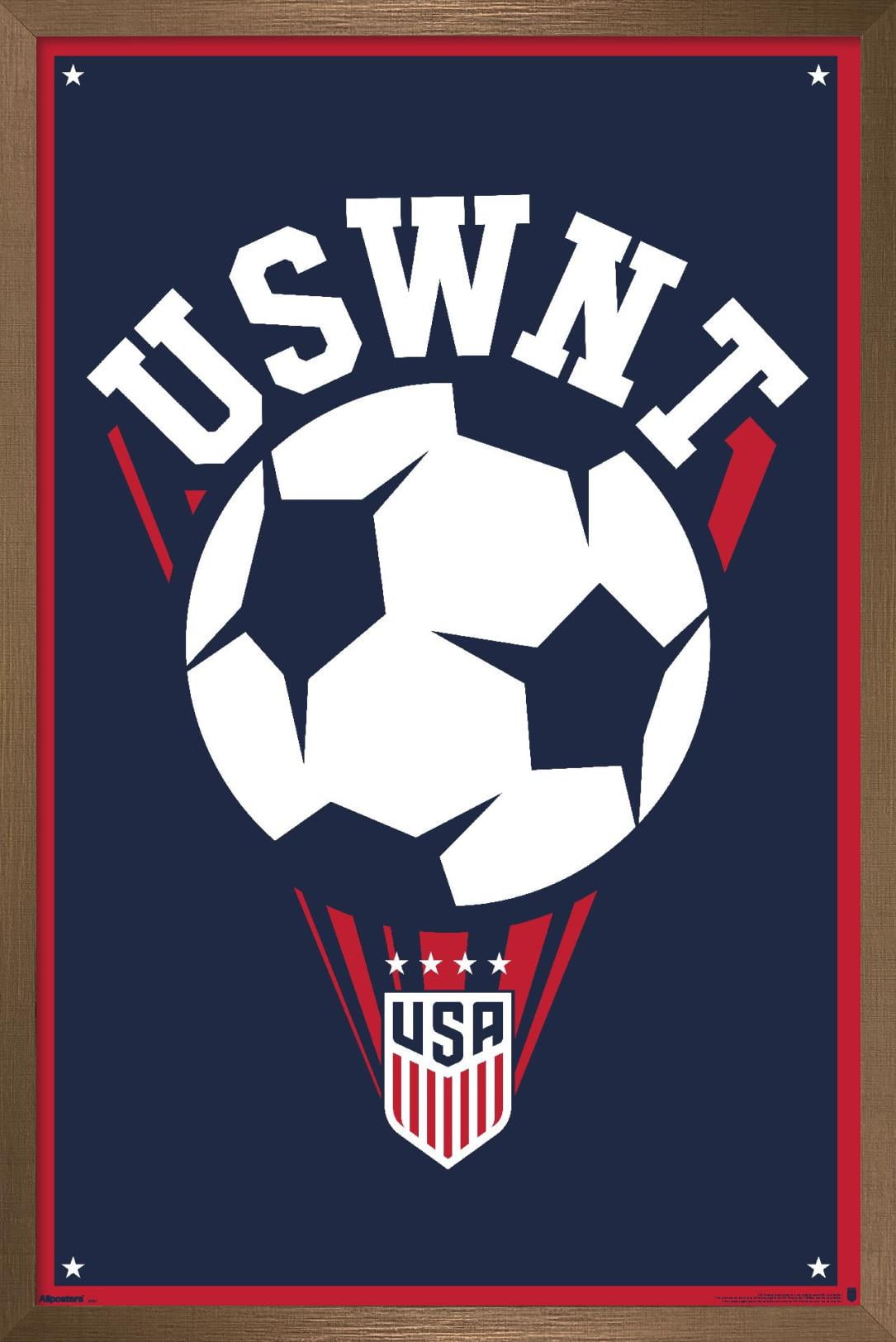 US Soccer - USWNT Logo 25 Wall Poster, 14.725" x 22.375" Framed ...