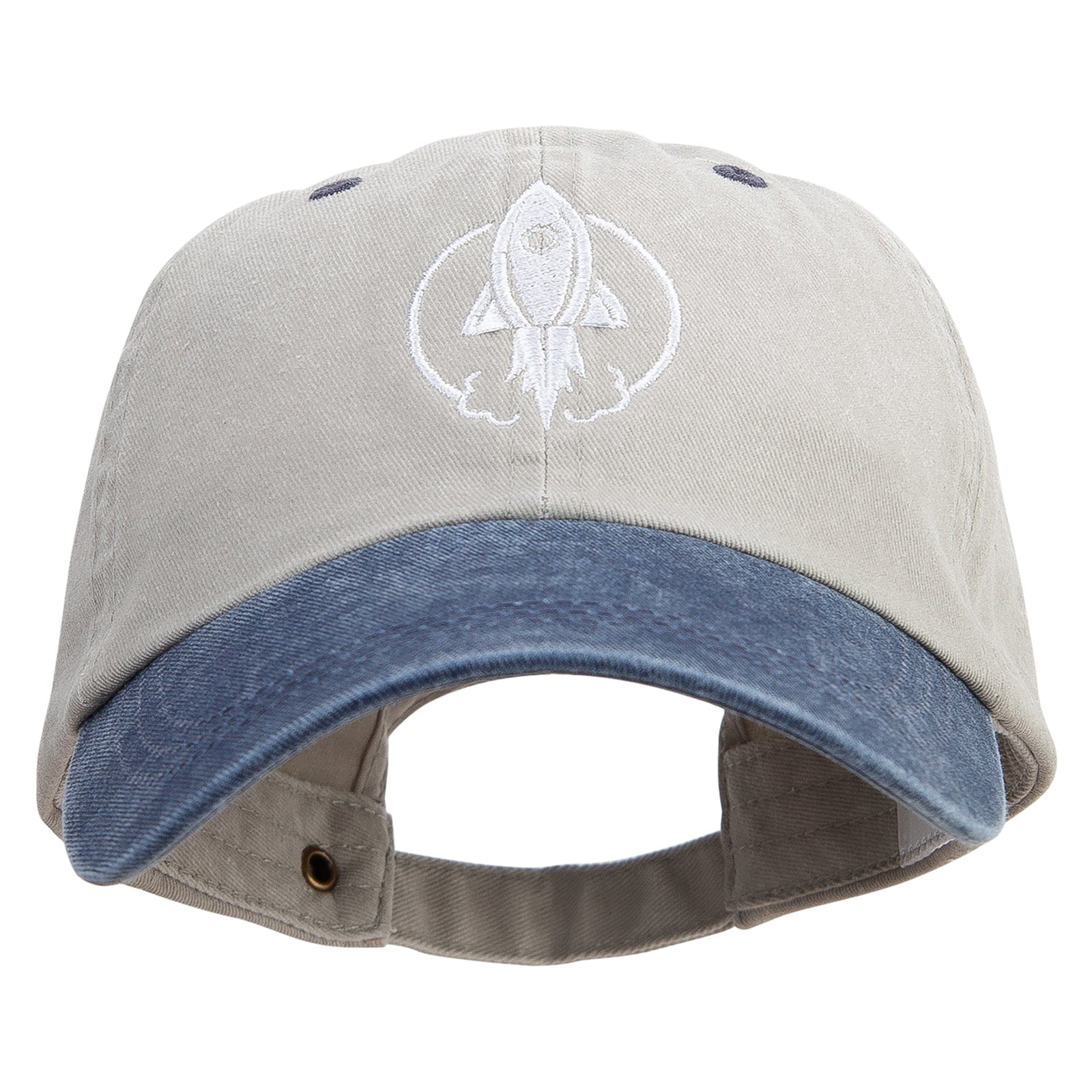 US Space Rocket Force Embroidered Pigment Dyed Wash Cap - Beige Navy ...