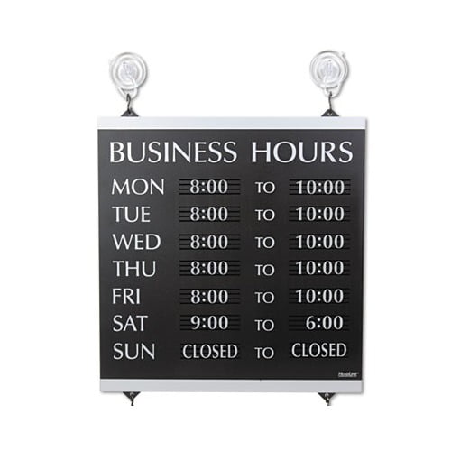 US Stamp Business Hours Sign Plastic-Push Characters Heavy-Duty Plastic ...