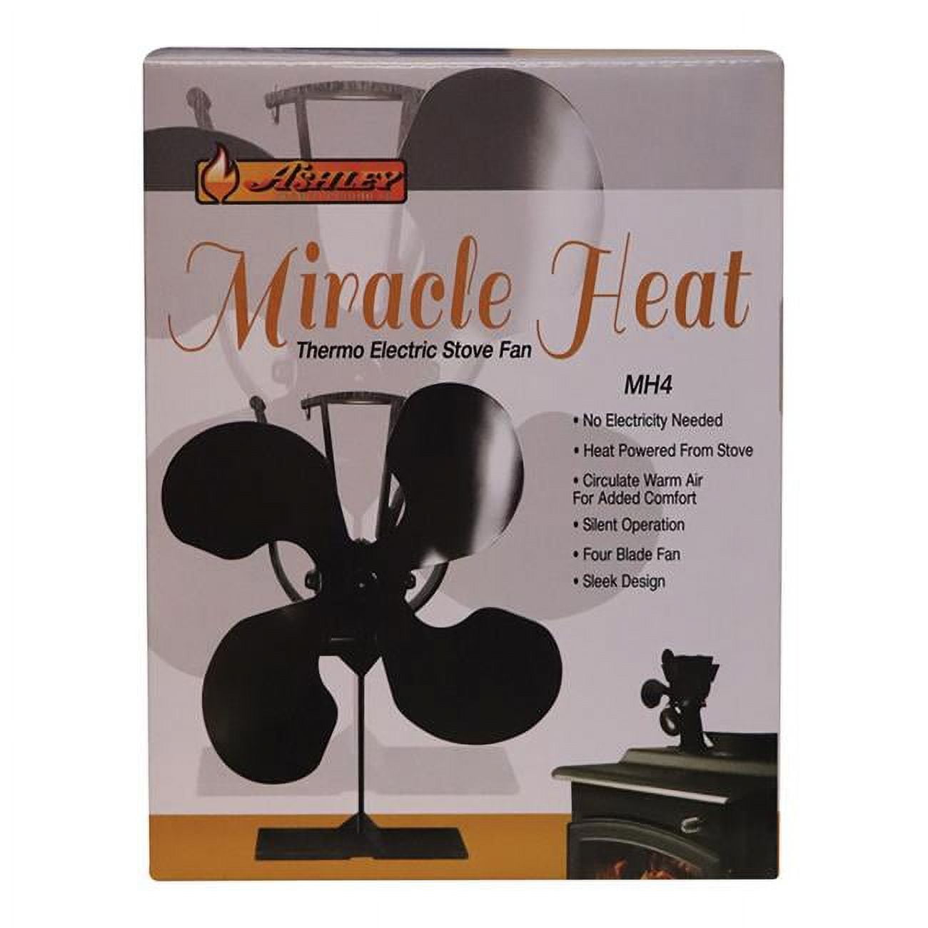 US Stove Ashley Miracle Heat Steel Elegant Wood Stove Fan - Walmart.com