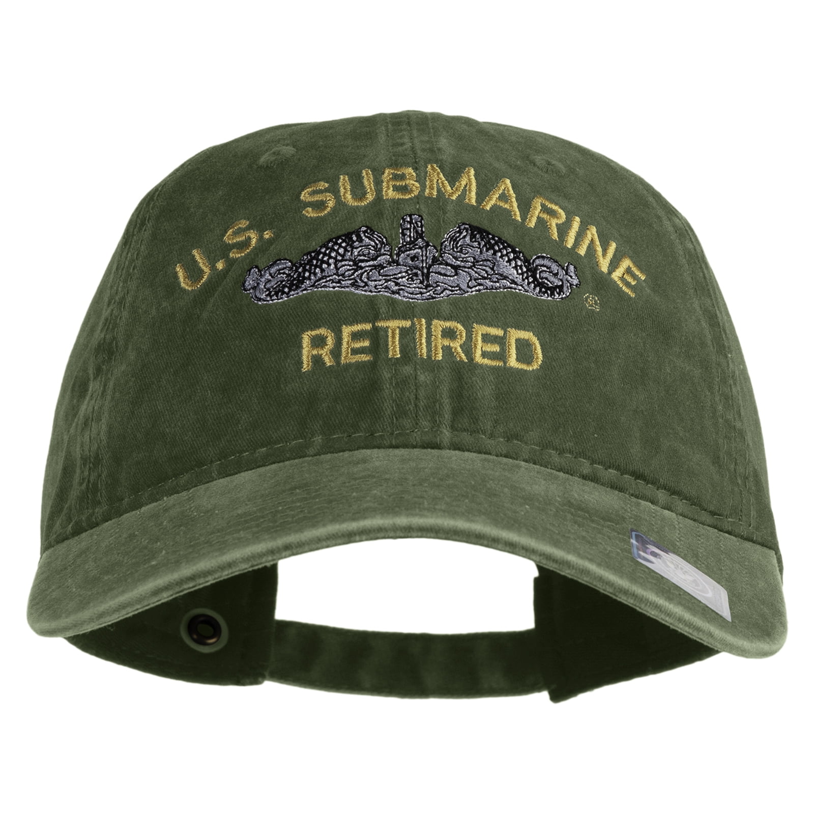 US Submarine Retired Embroidered Washed Solid Pigment Dyed Cotton Twill ...