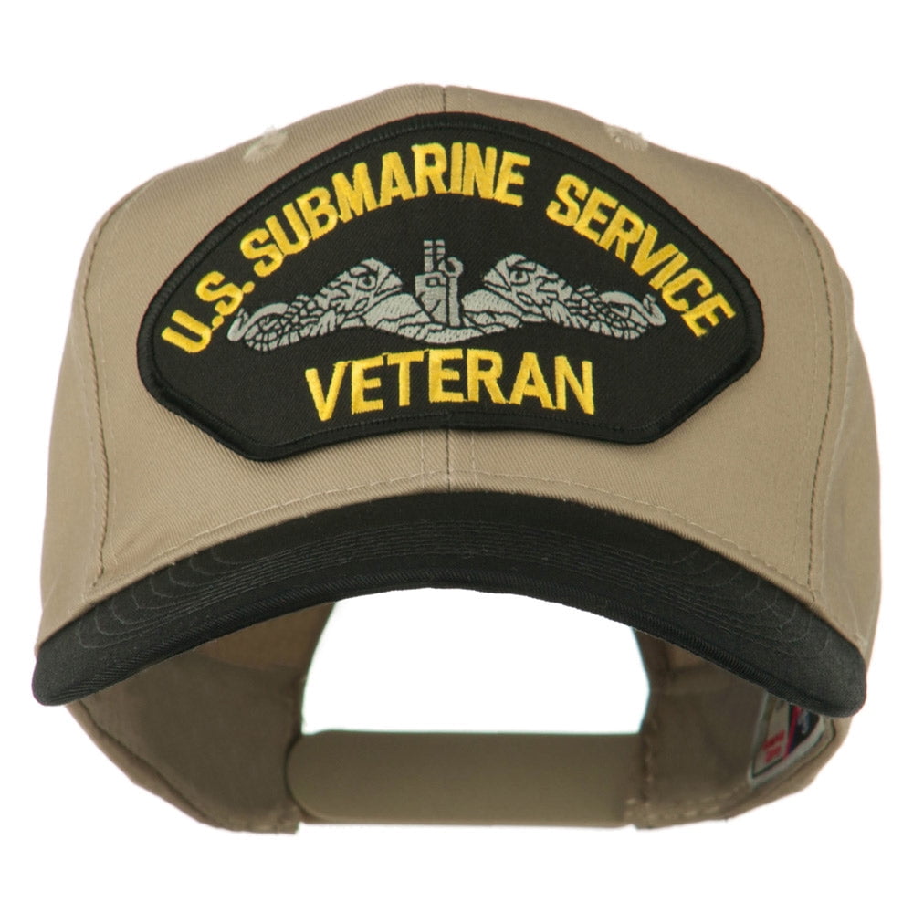 US Submarine Service Veteran Military Patched Two Tone High Cap - Black ...