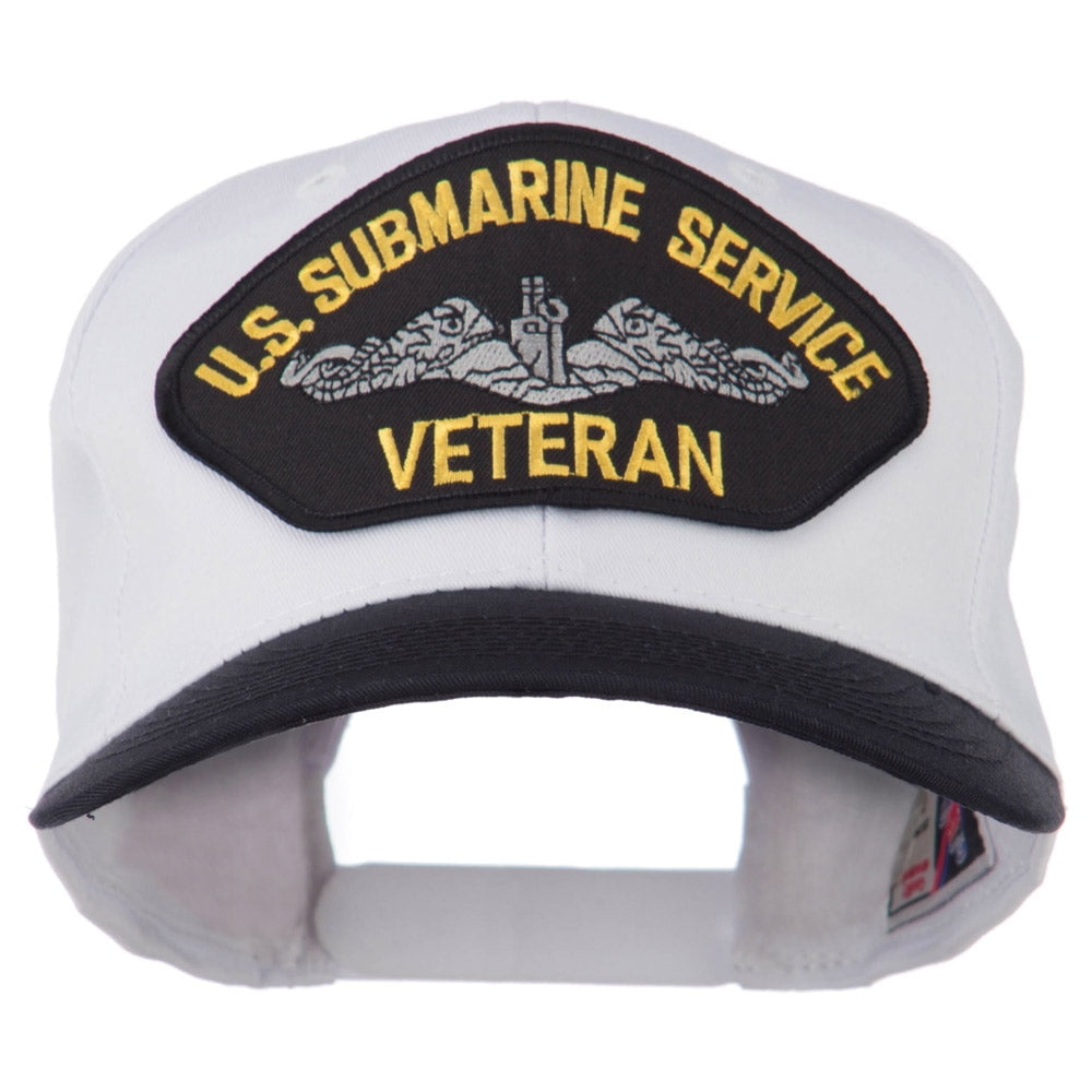 US Submarine Service Veteran Military Patched Two Tone High Cap - Black ...