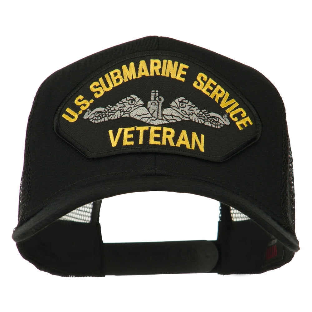 US Submarine Service Veteran Patched Mesh Back Cap - Black OSFM ...