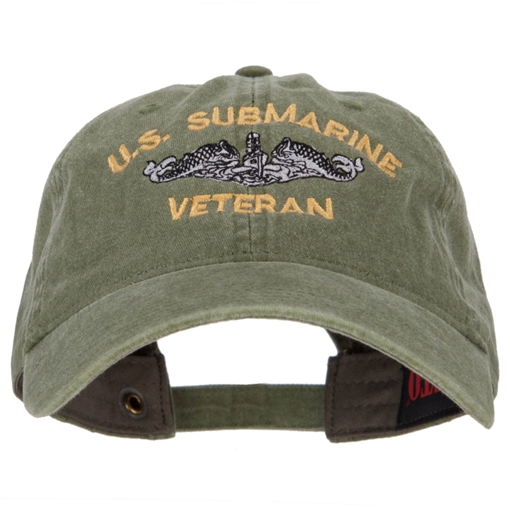 US Submarine Veteran Military Embroidered Washed Cap - Olive OSFM ...