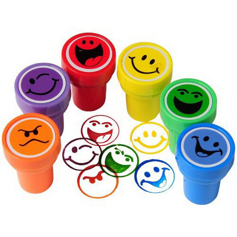 US TOY MX455 Smiley Face Ink Stampers - 6 Pieces - Walmart.com