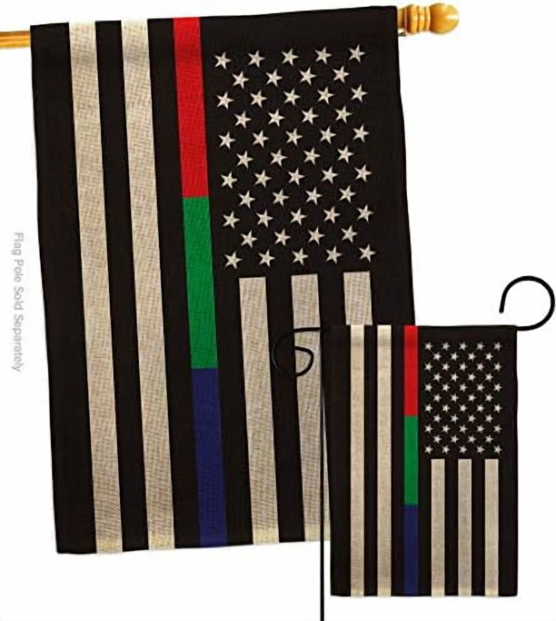 US Thin Blue Green Red Line Burlap Garden House Flags Set First ...
