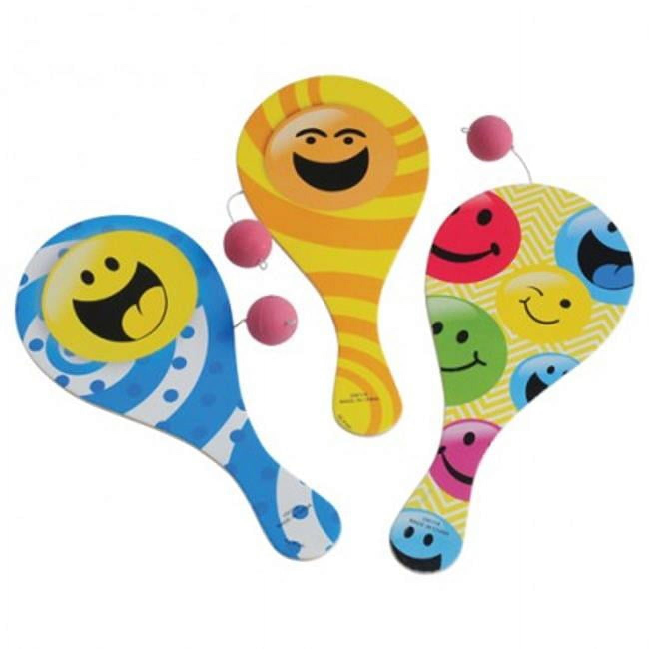 US Toy 1765X9 Smiley Face Paddle Balls - 12 Per Pack - Pack of 9 ...