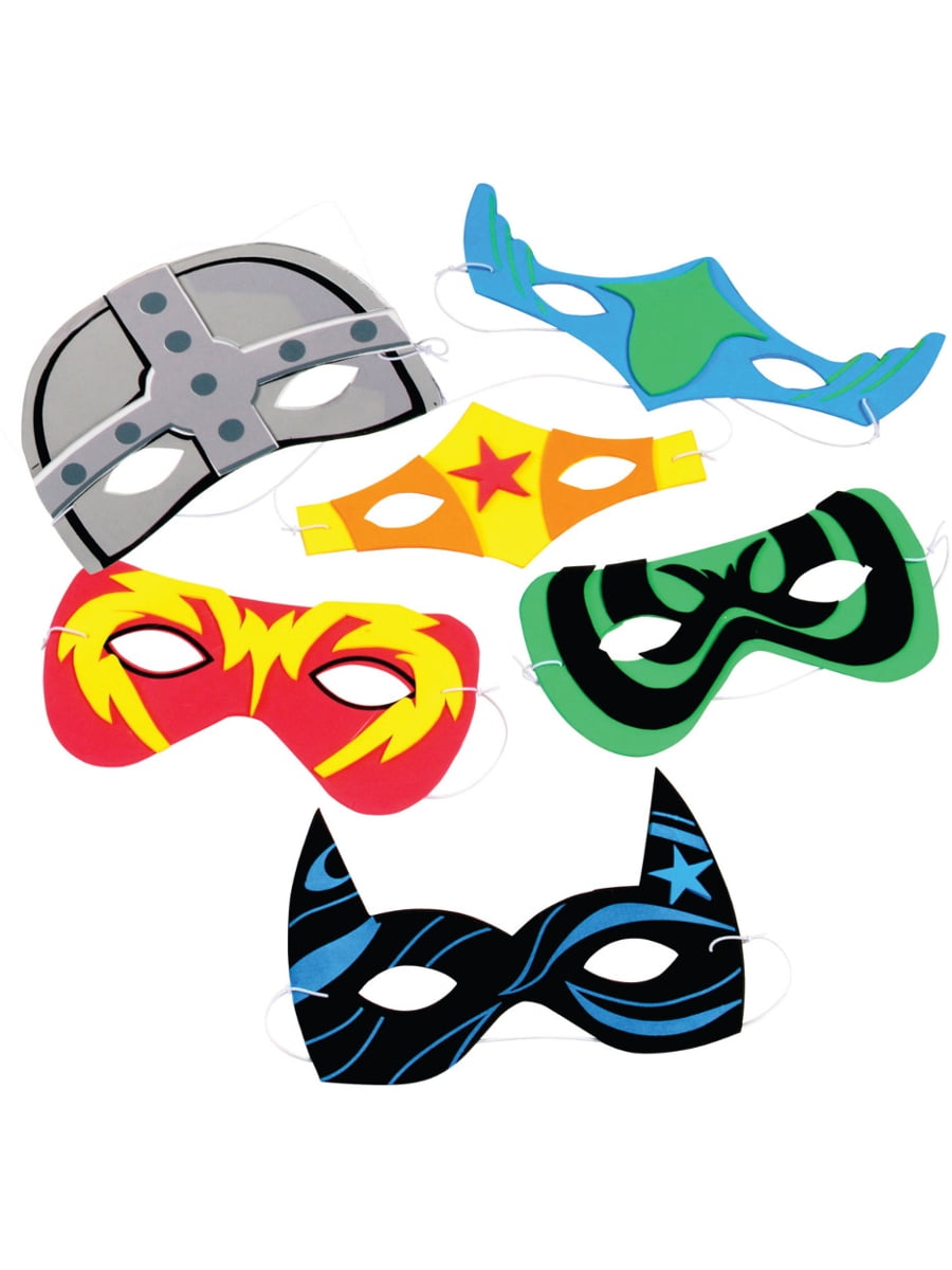 US Toy Kids Wearable Superhero Face Masks, Pack of 12 Costume Accessory ...