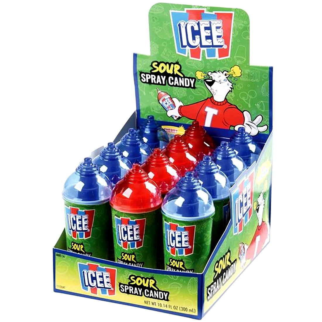 US Toy ICEE Sour Spray Candy, Gourmet Food, Cherry & Blue Raspberry ...
