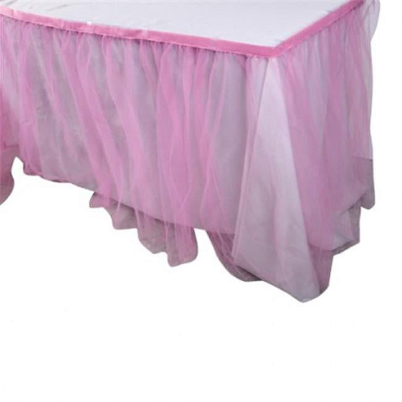 US Toy NP308X5 3" x 3" Pink Tulle Modern Table Skirts - Walmart.com
