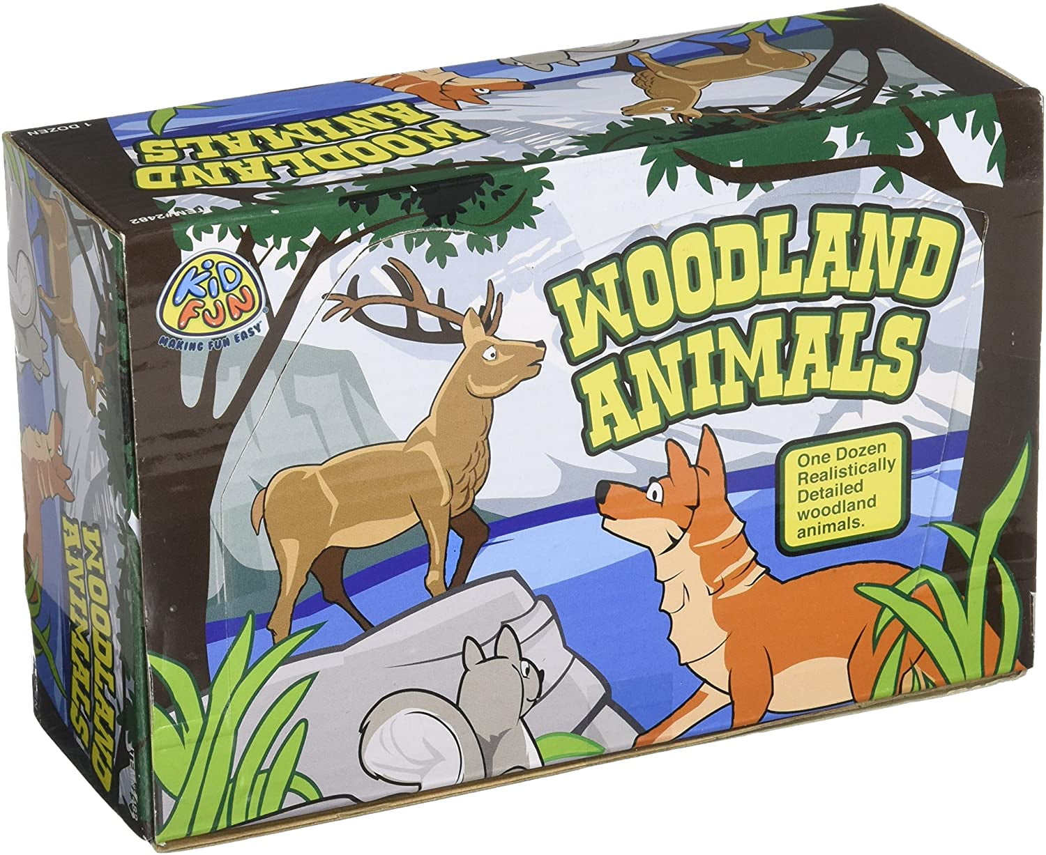 US Toy Woodland Forest Toy Animal Action Figure Set, 12 Pieces ...