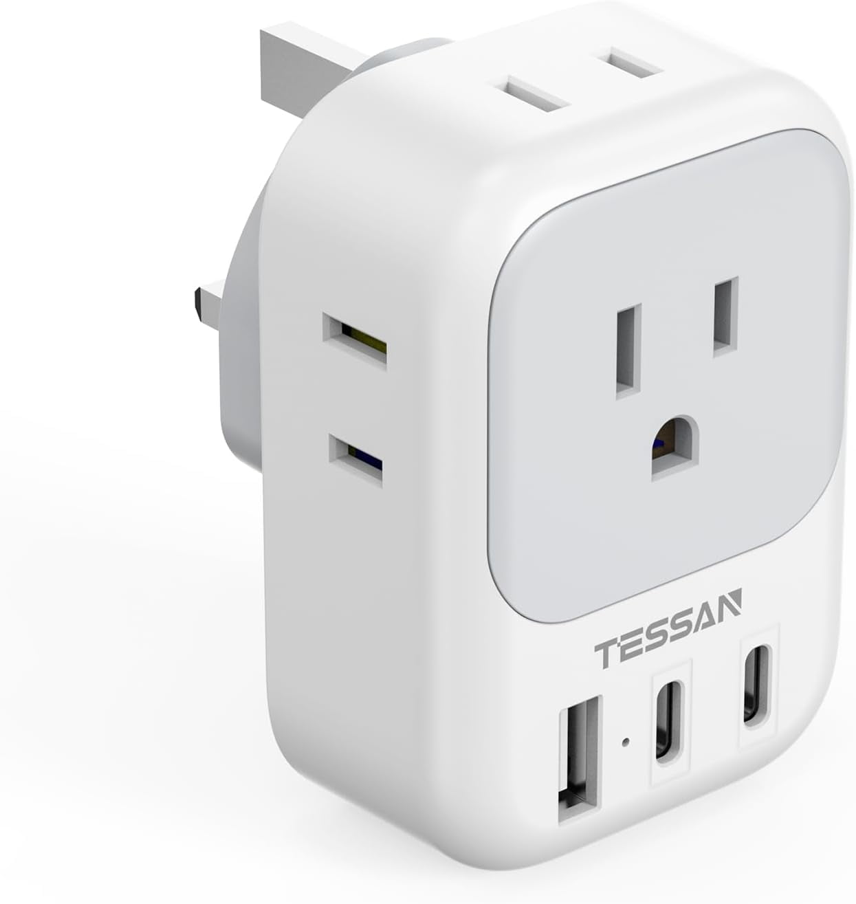 US to UK Plug Adapter, Type G Travel Adaptor with 4 Electrical Outlets ...