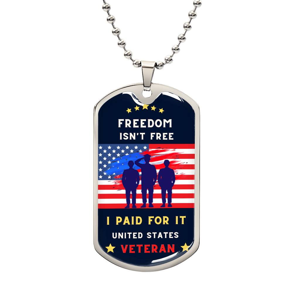 US Veteran dog tag - Graphic Military Dog Tag Necklace (Optional ...