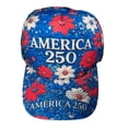 US Vintage Style 250th Anniversary Hat Floral American Flag Baseball ...