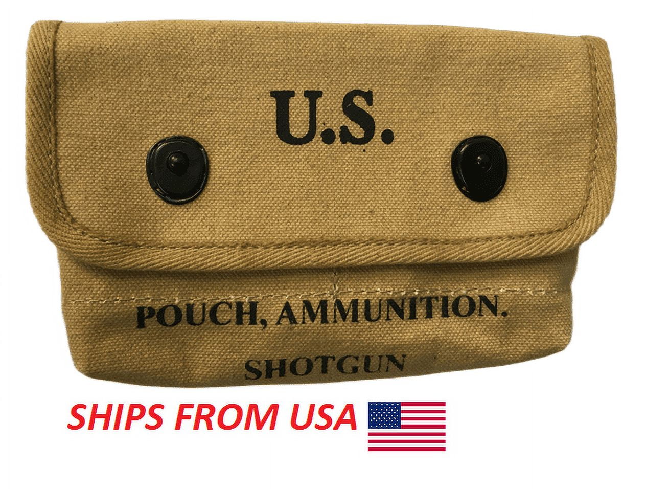 US WWII Canvas Shotgun Shell Pouch Marked U.S- Khaki - Walmart.com