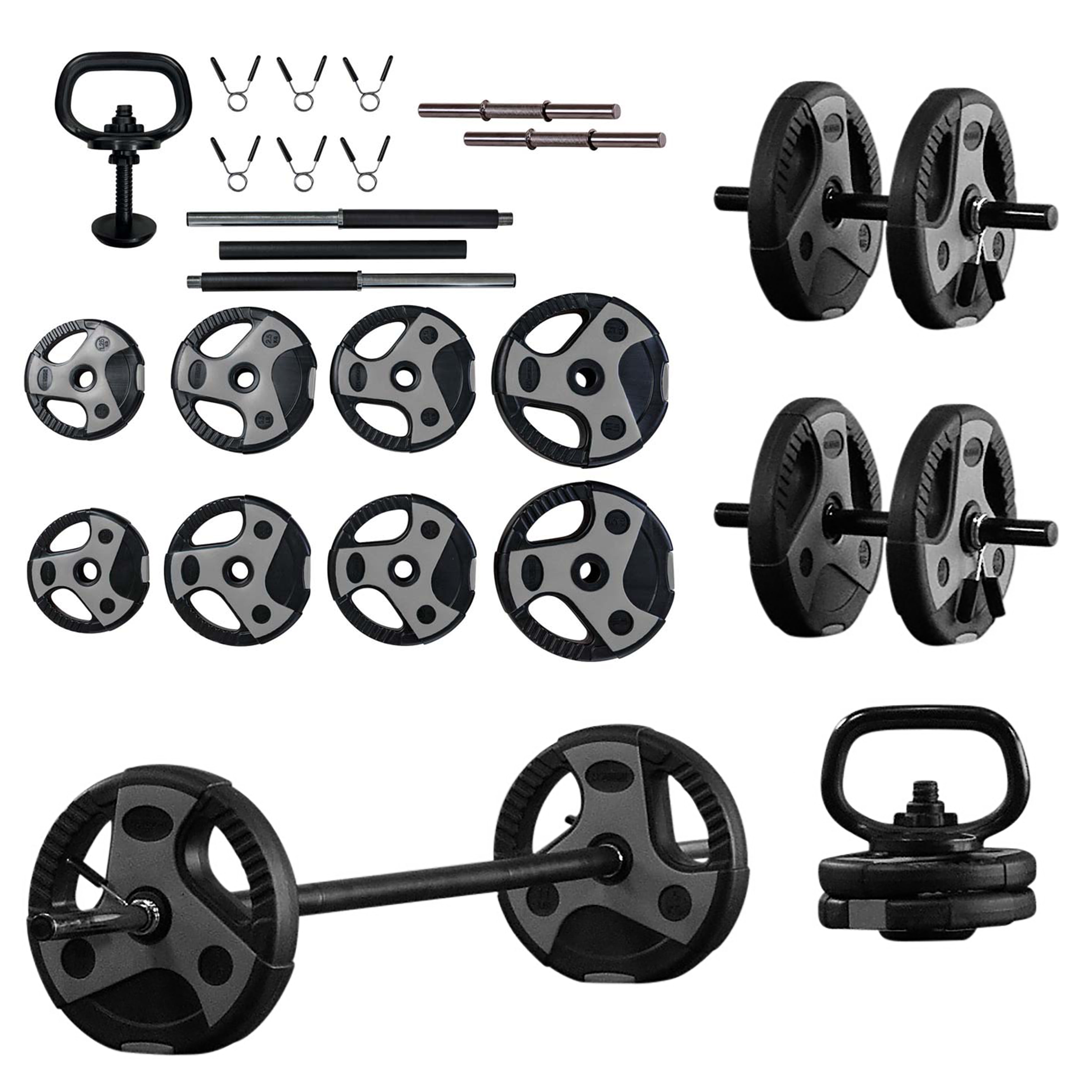 US Weight 54 LB Adjustable Weight Set with Barbell, Dumbbells, and ...