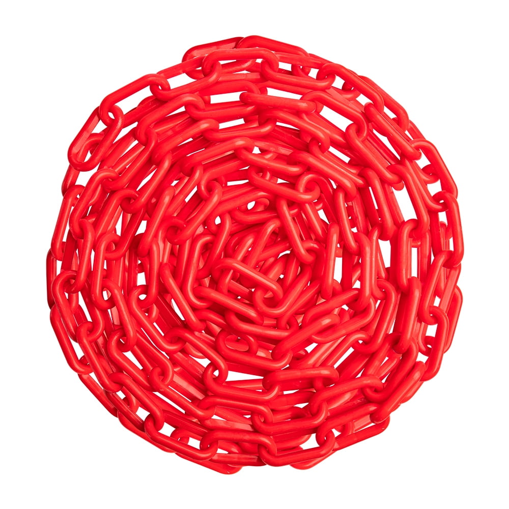 US Weight Chainboss 2" x 50' Red Plastic Safety Chain with SunShield UV ...