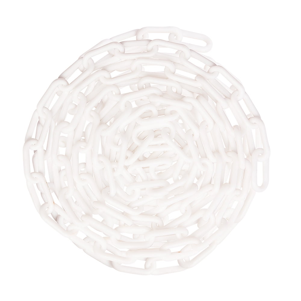 US Weight Chainboss 2" x 50' White Plastic Safety Chain with SunShield ...