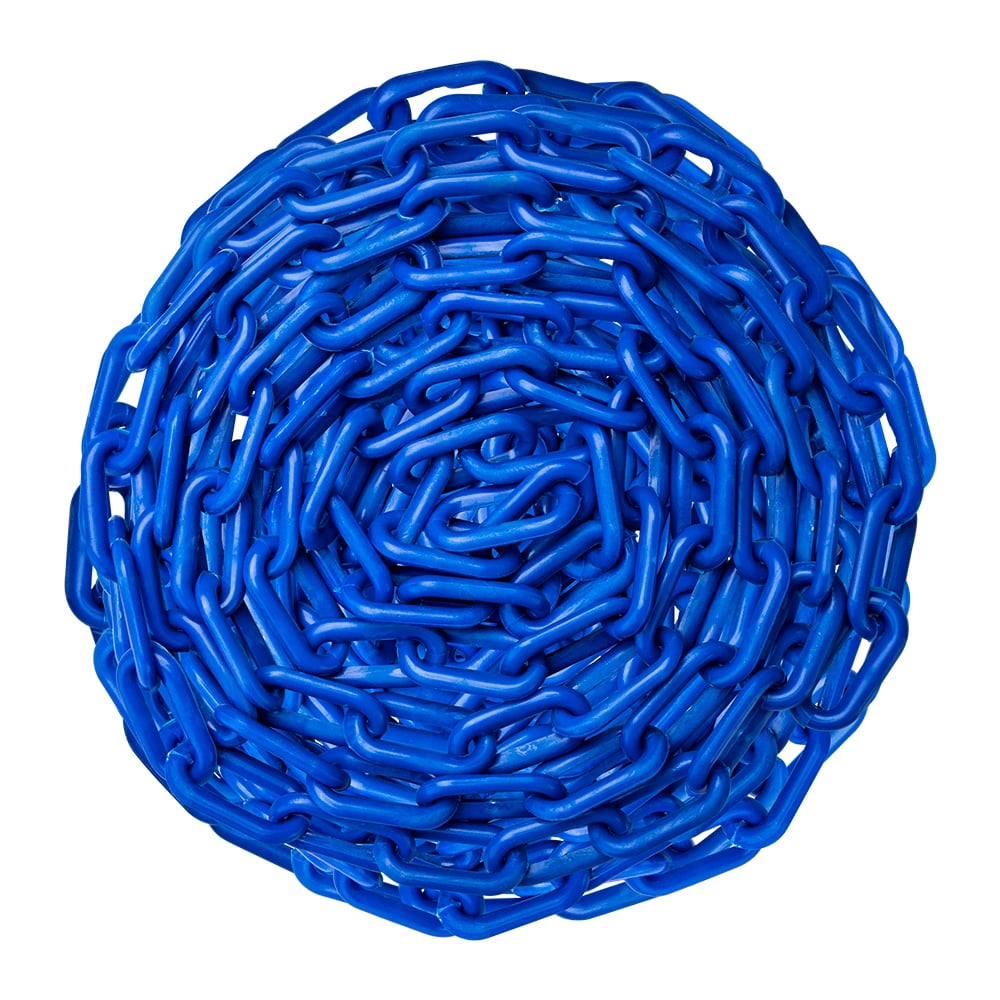 US Weight Chainboss 2" x 500' Blue Plastic Safety Chain with SunShield ...