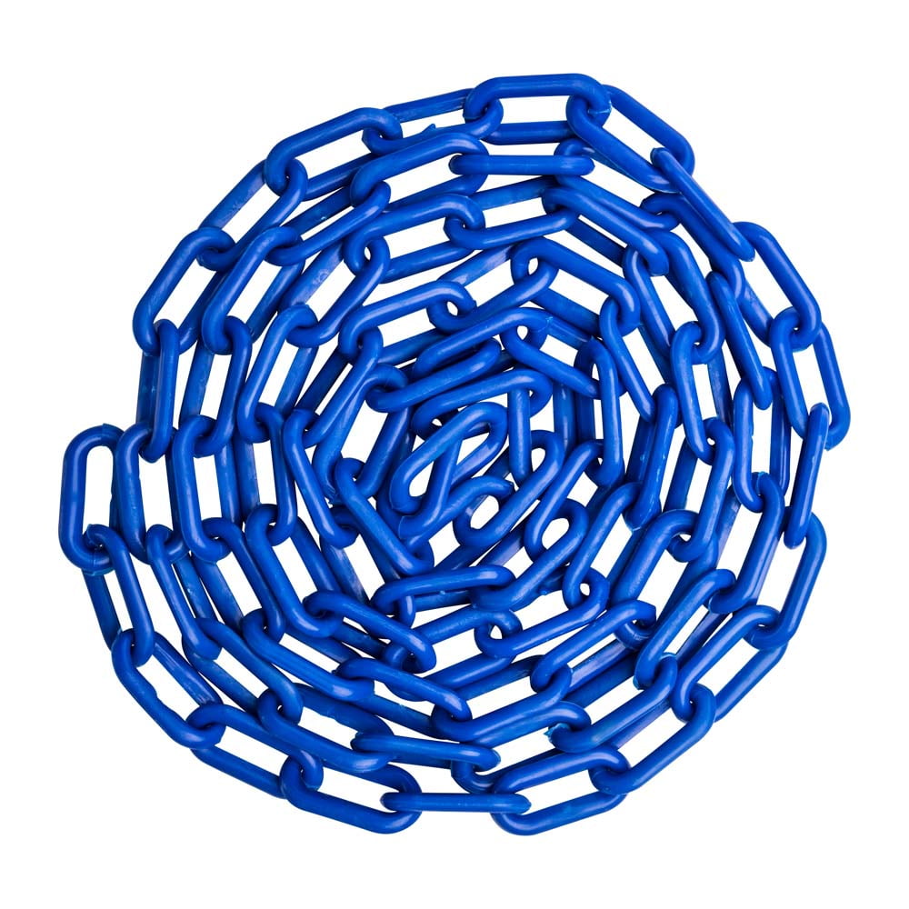 US Weight Chainboss 2" x10' Blue Plastic Safety Chain with SunShield UV ...