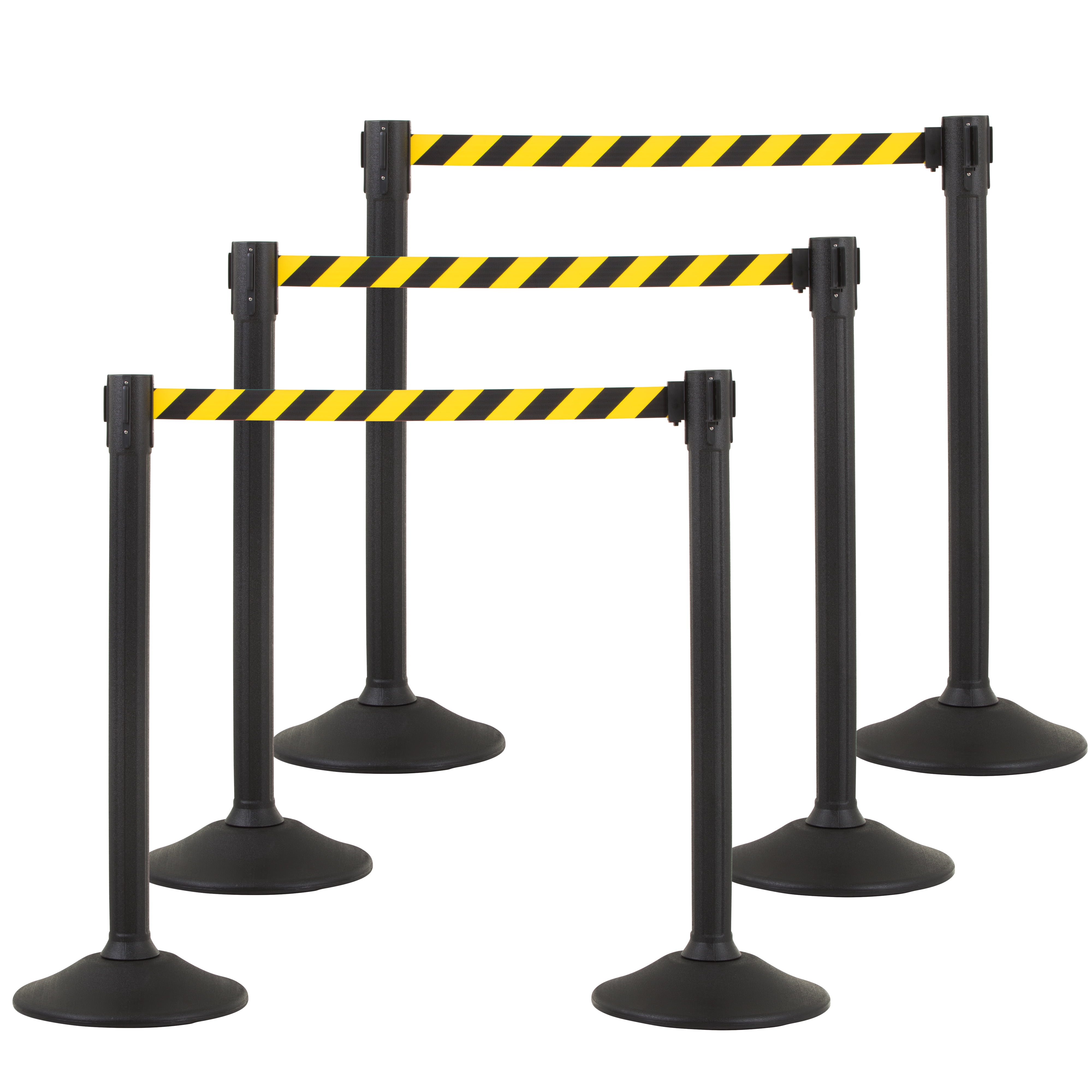 US Weight Sentry Stanchion 6-Pack – Black Posts with Chevron 6.5 ...