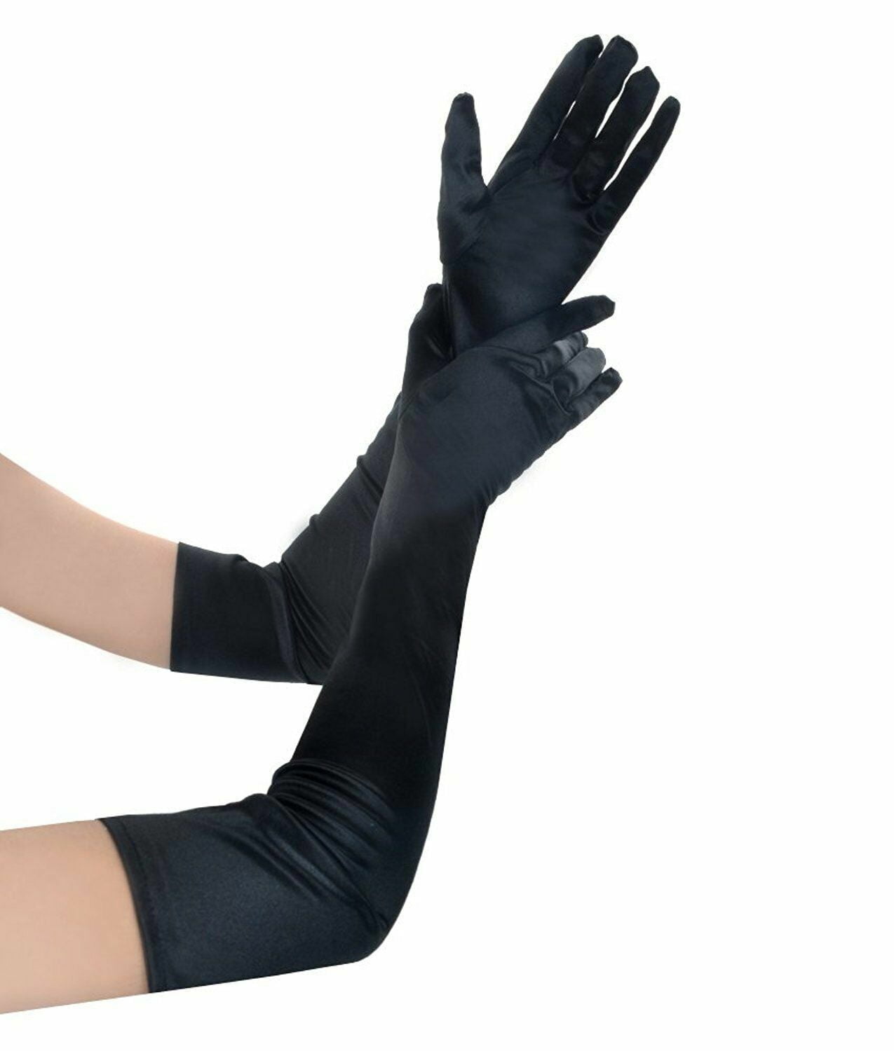 US Women Satin Evening Gloves 17.7'' Long Party Dance Elbow Length ...