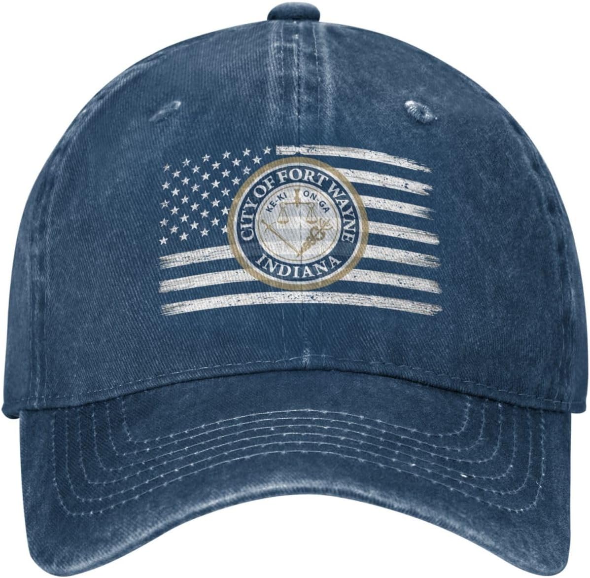 US and Seal of The City of Fort Wayne, Indiana Baseball Cap for Men ...